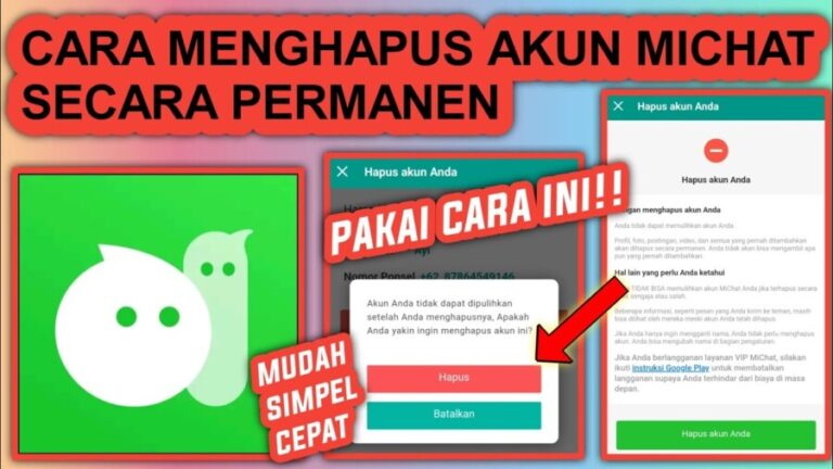Cara Hapus Akun Michat - Indokreasi